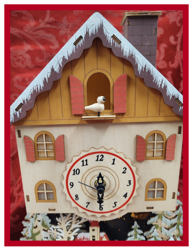 Lighted Snow Village Clock